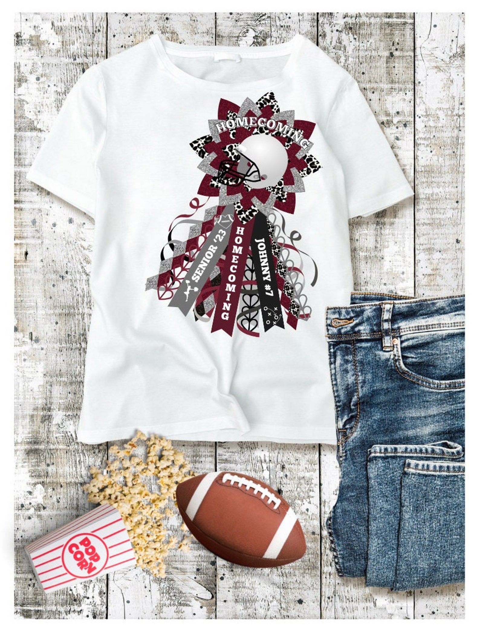 Homecoming Mum Clipart, Maroon Silver Black, Cheetah, Spirit, School ...