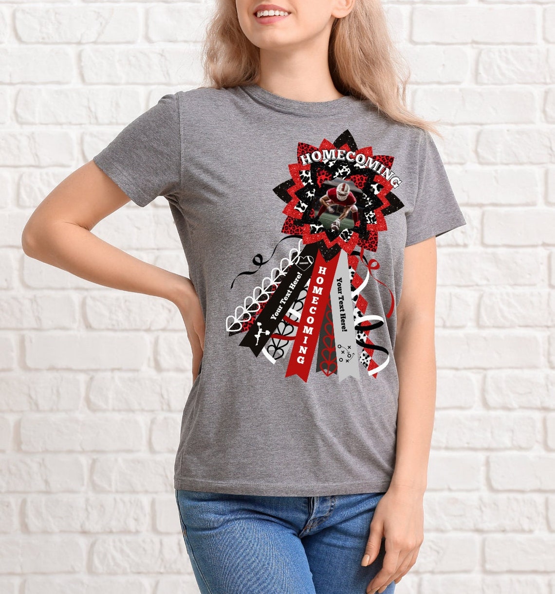 Homecoming Mum Clipart, Black Red White, Cheetah, Spirit, School Colors ...