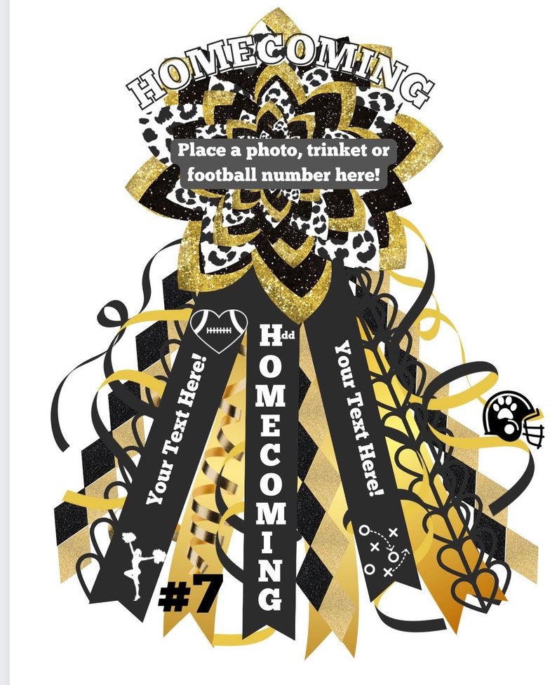 Homecoming Mum Clipart, Black Yellow Gold White, Spirit, School Colors ...