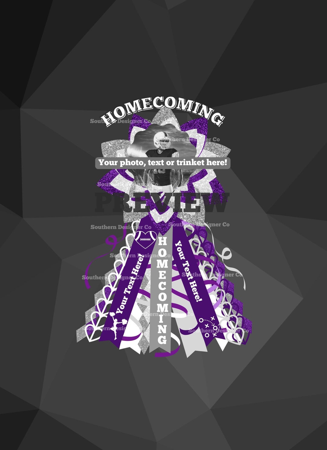 Homecoming Mum Clipart, Purple Silver White, Spirit, School Colors ...