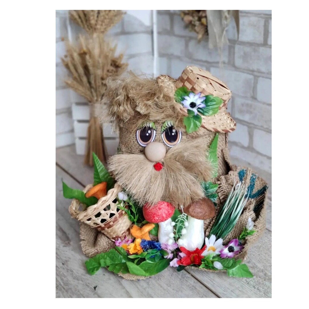 Slavic Folk Talisman for the Home Domovik With Mushrooms, Flowers ...