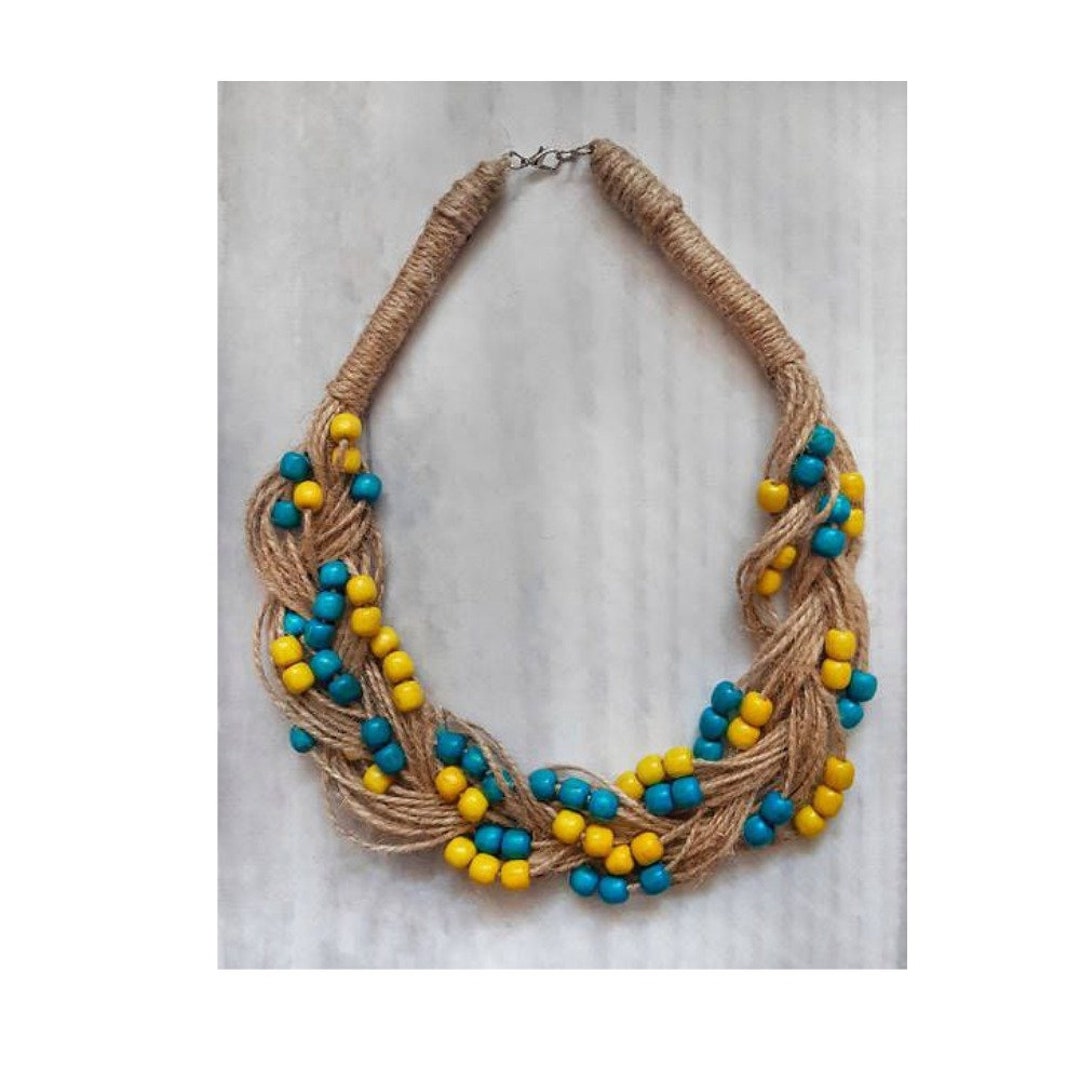 Ukrainian Wood Bead Necklace, Handmade Ethnic Accessory - Etsy