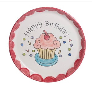 Happy Birthday Plate, DIY Birthday Ceramic Plate, Ready to Paint ...