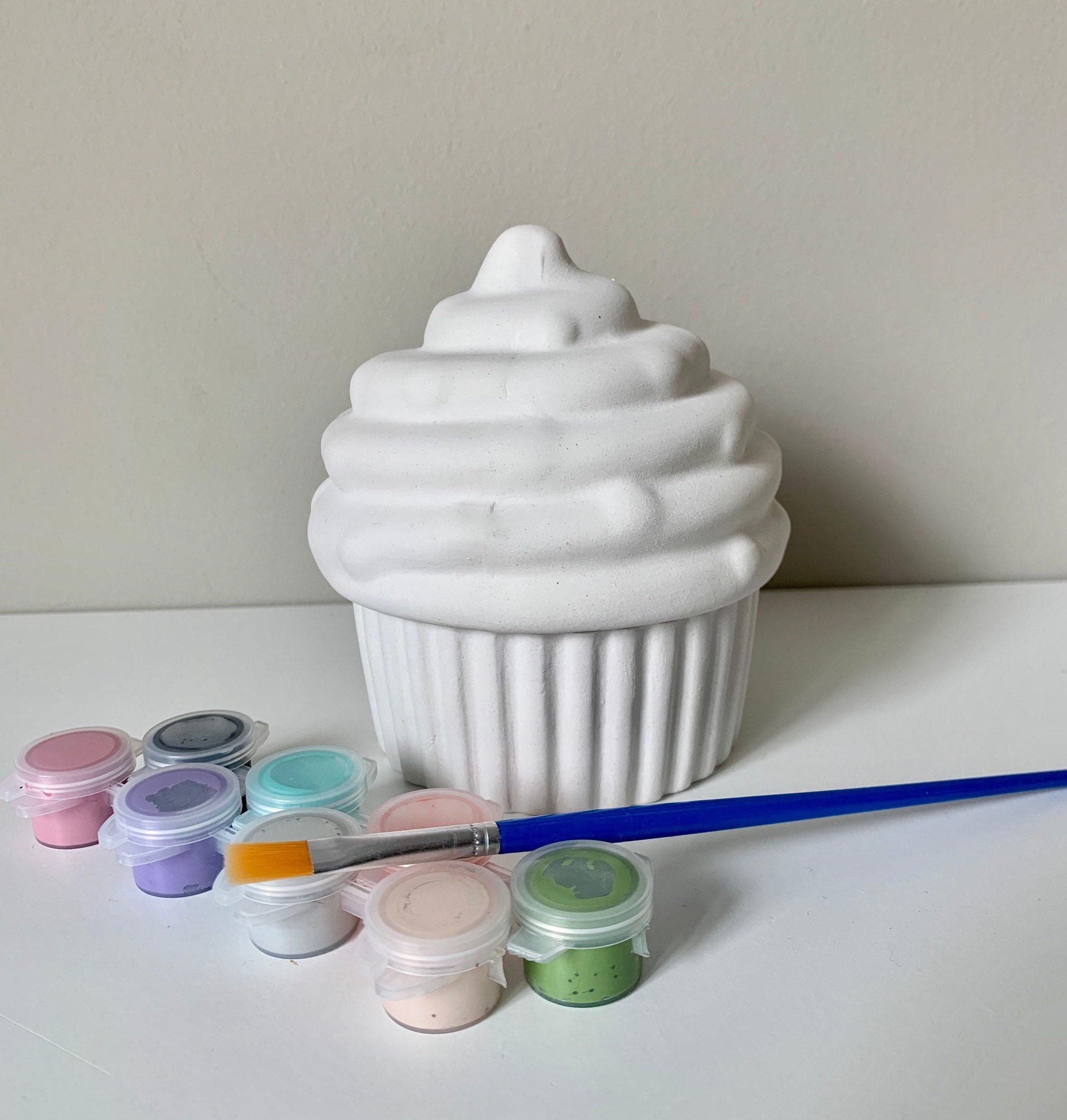 Cupcake DIY Pottery Painting Kit Zoom Birthday Party Ideas | Etsy