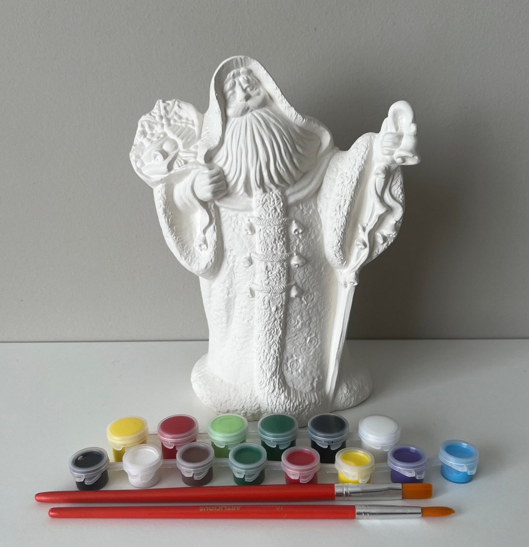 Santa Paint Kit, Ceramic Santa, Santa With a Gift Sack, Ready to Paint ...