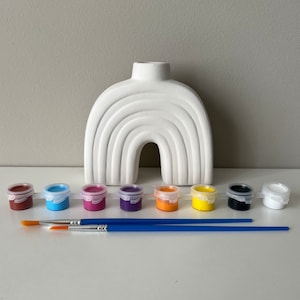 Rainbow Bud Vase, Ceramic Rainbow, Pottery Painting Kit, Art Therapy ...