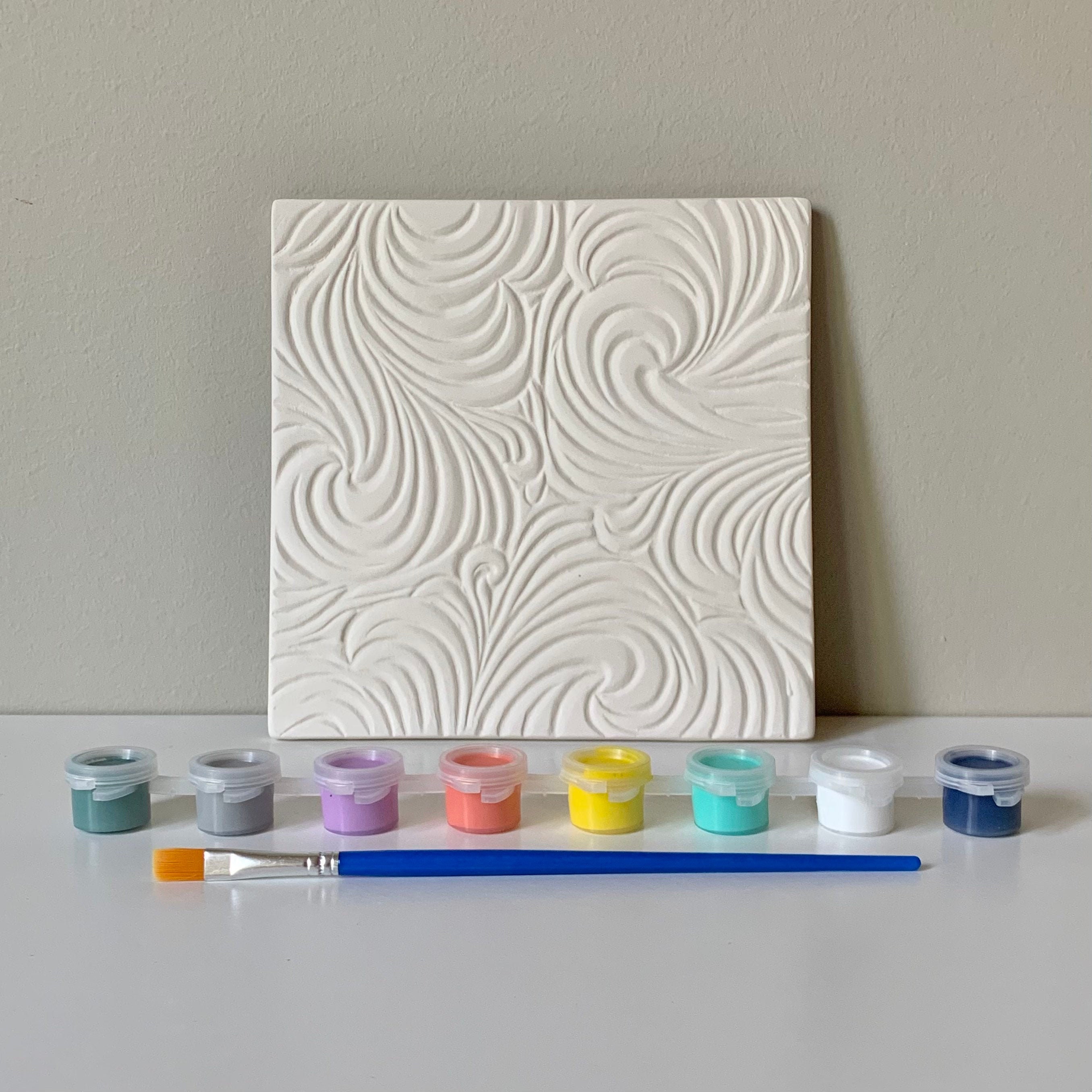 Swirl Texture Tile Painting Kit Tile DIY Paint Kit - Etsy
