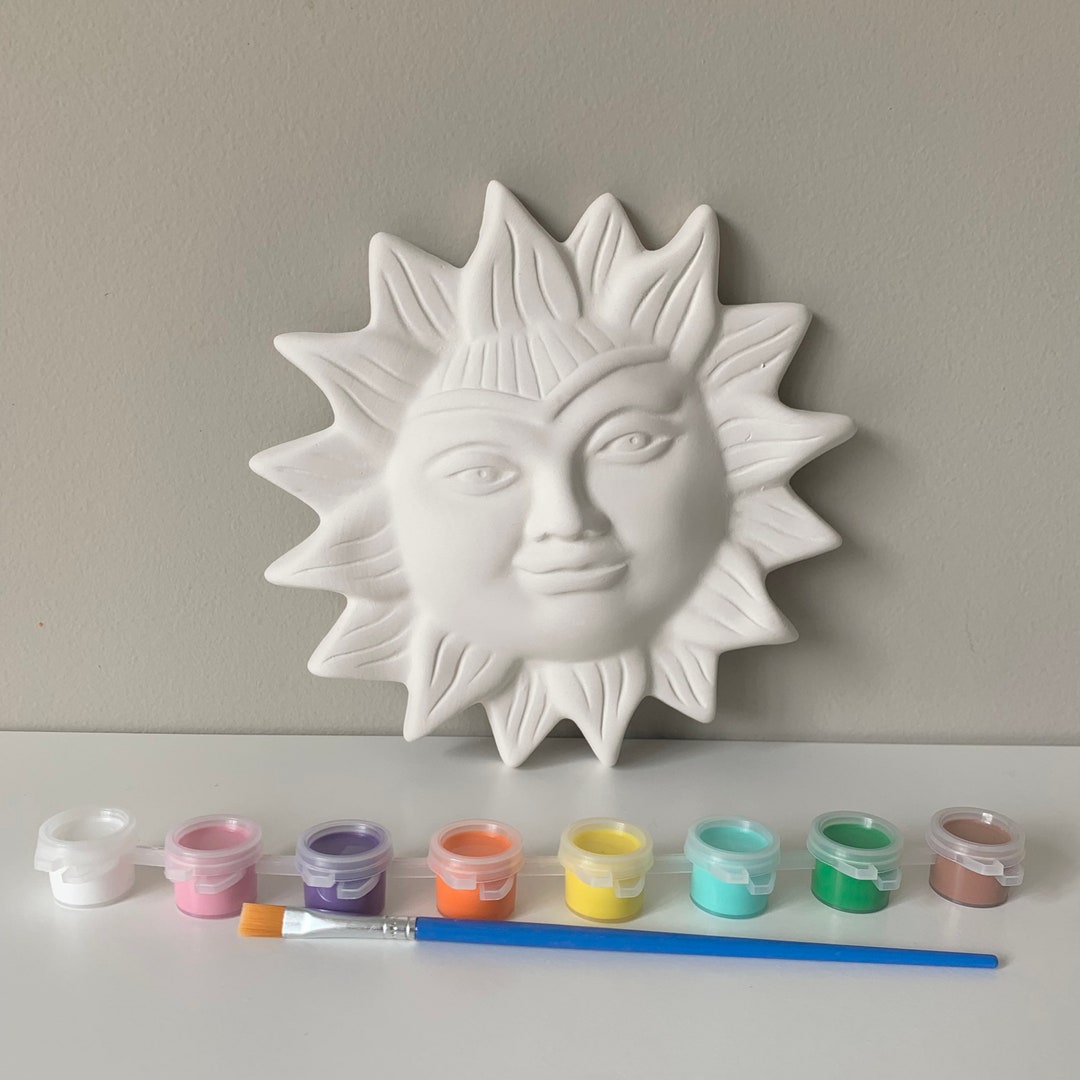 Sun Wall Decor, Sun Pottery Painting Kit, DIY Pottery Painting Kit, Sun ...