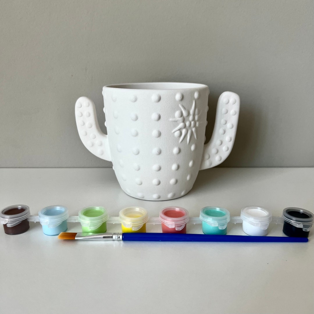 Cactus Cup Cactus Pencil Cup DIY Pottery Painting Kit at - Etsy