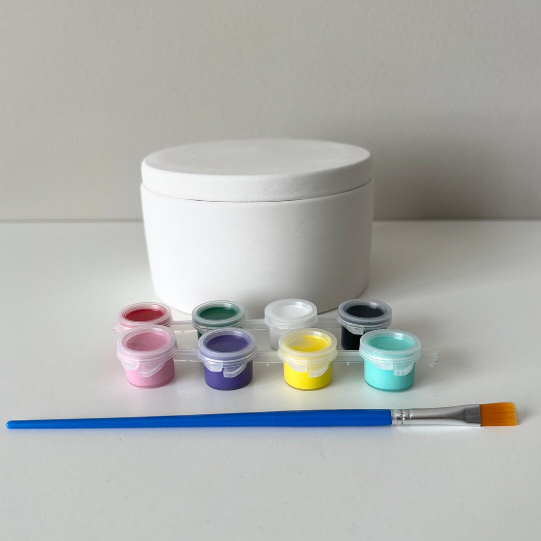 Medium Round Box, Ceramic Box Paint Kit, at Home Pottery Painting Kit ...