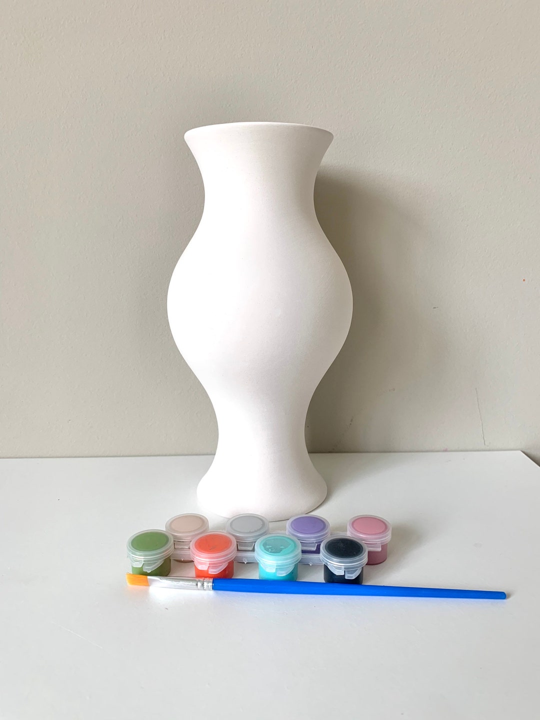 At Home Pottery Painting Kit, Vogue Vase, DIY Vase Painting Kit ...