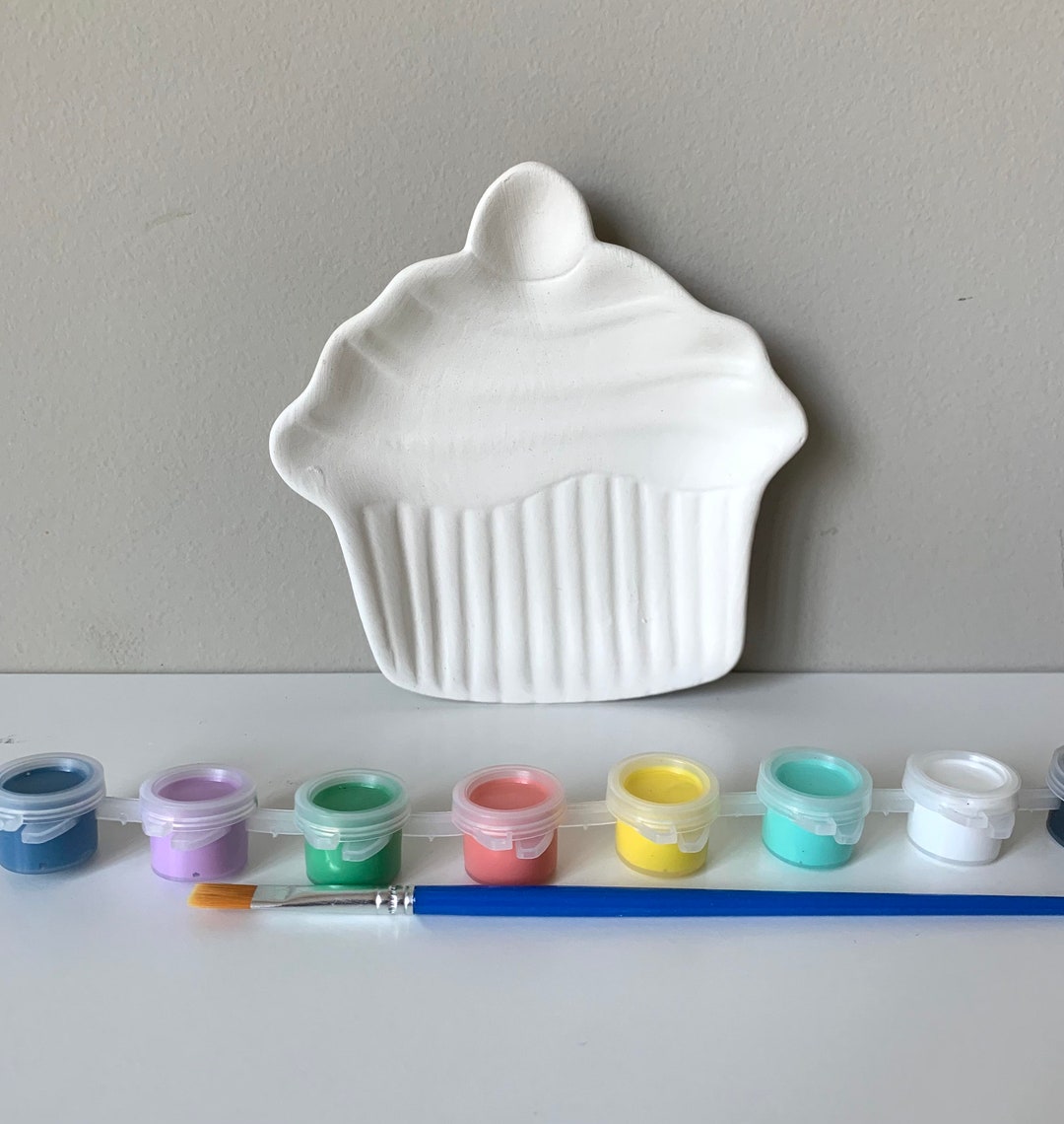 DIY Pottery Painting Kit, Cupcake Dish Ceramic Art Kits for Kids ...