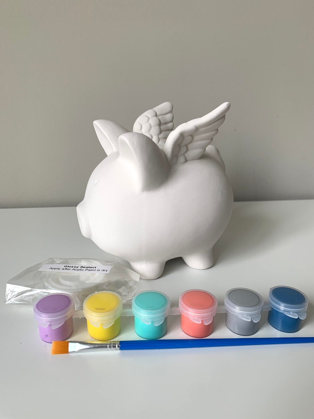 Flying Pig Piggy Bank, Custom Piggy Bank, at Home Pottery Painting Kit ...