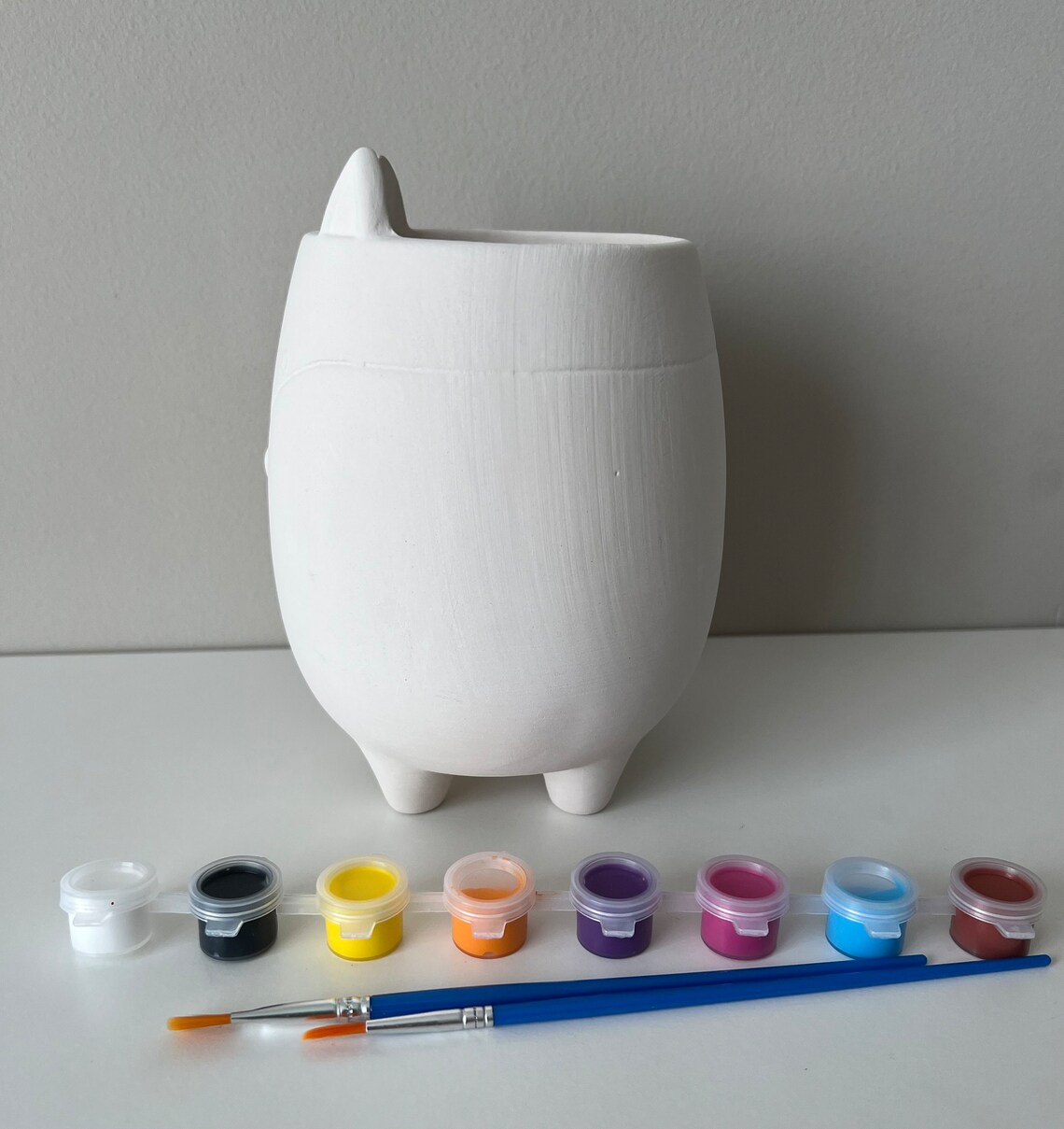 Pottery Painting Kit, Contemporary Fox Planter, Succulent Planter ...