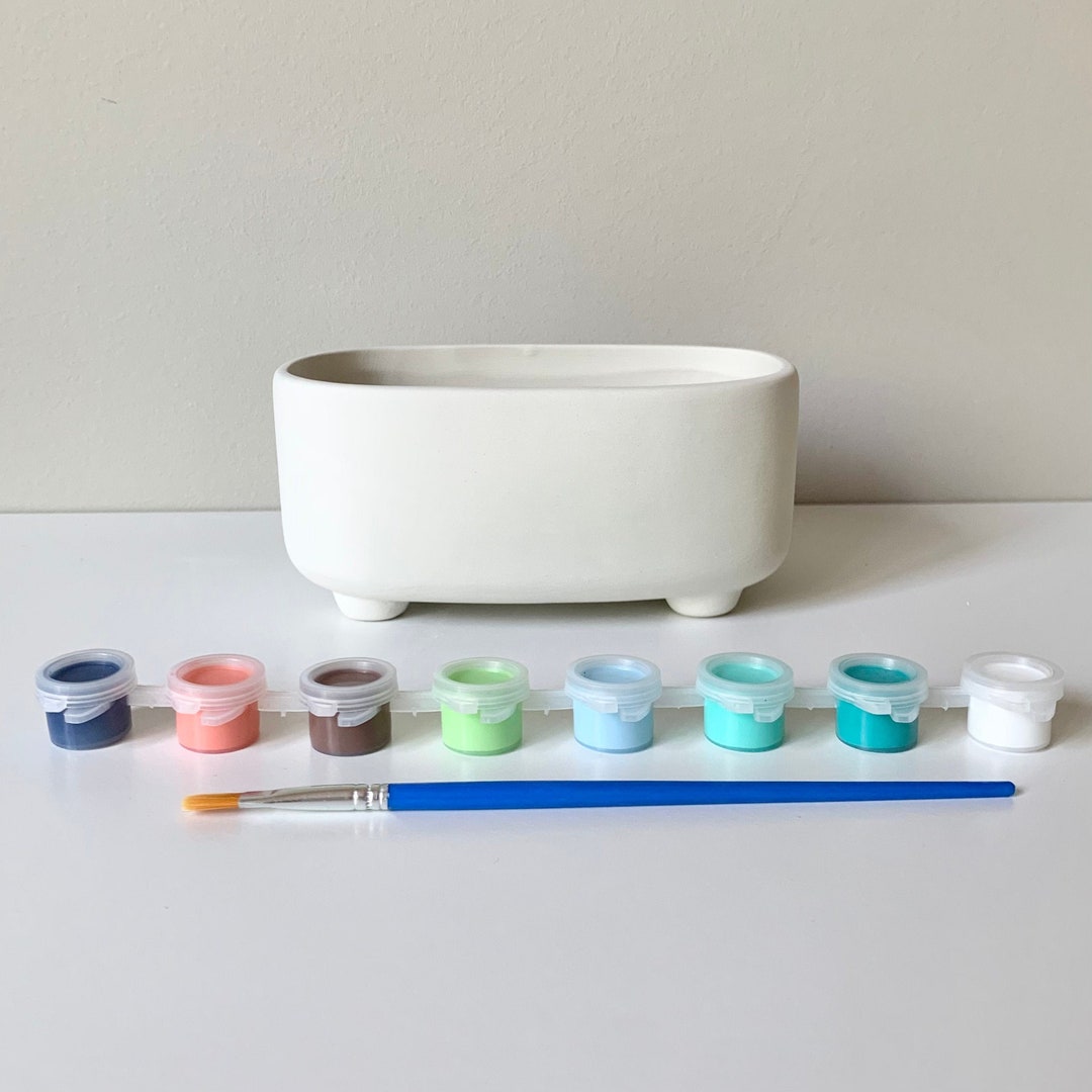 DIY Pottery Painting Kit, Succulent Planter, Ready-to-paint Ceramic ...