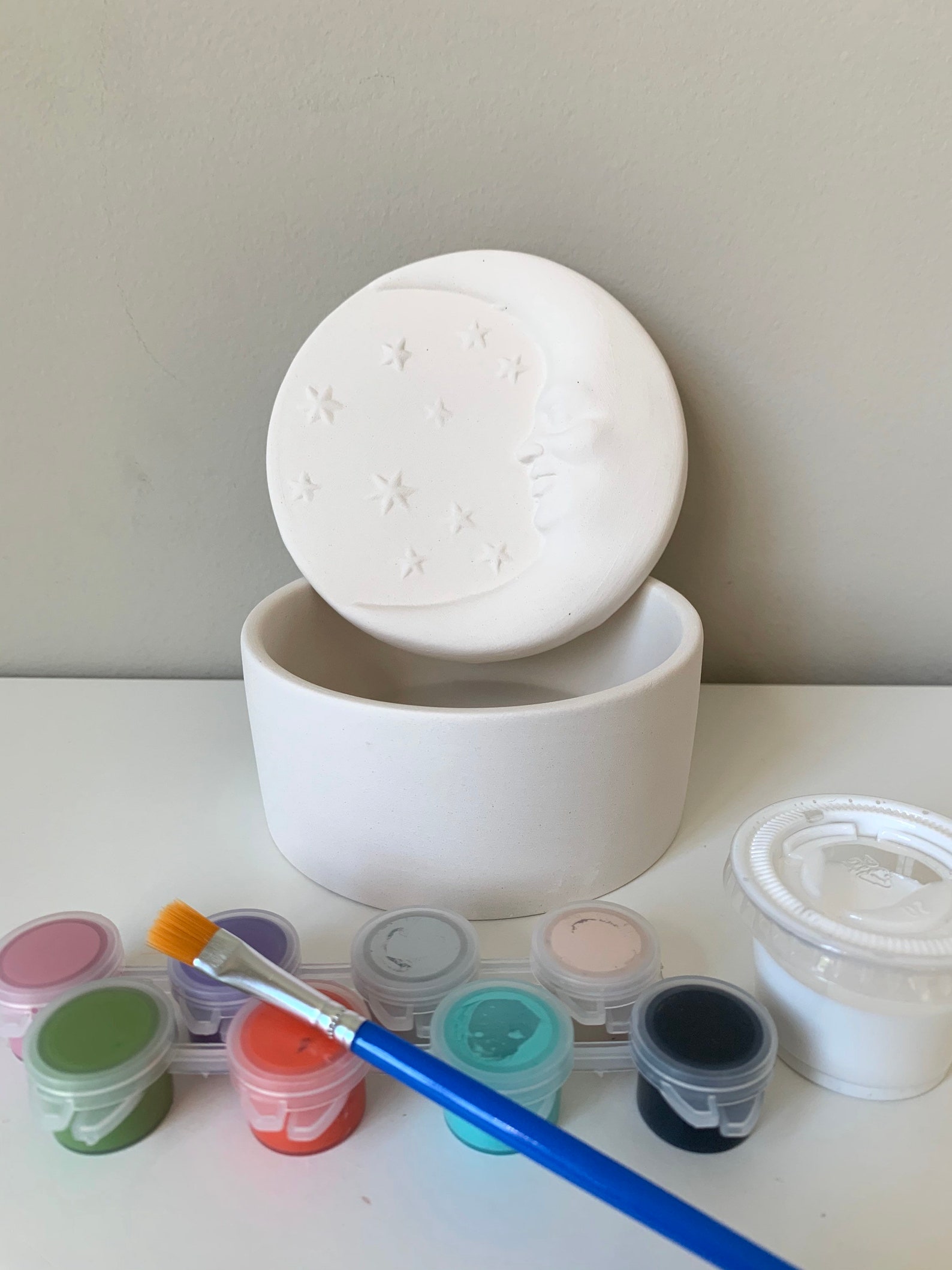 Sun and Moon Pottery Painting Sun & Moon Box DIY Treasure | Etsy