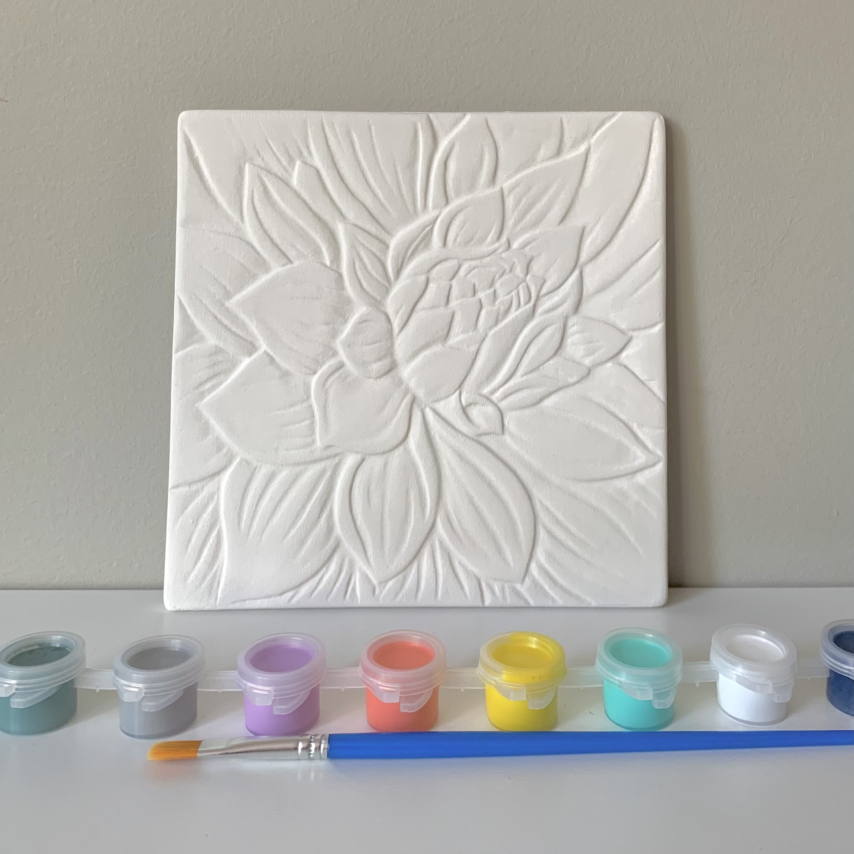 Ready-to-Paint Ceramics Kids Art Kits Floral Tile Paint Kits Art Kits ...