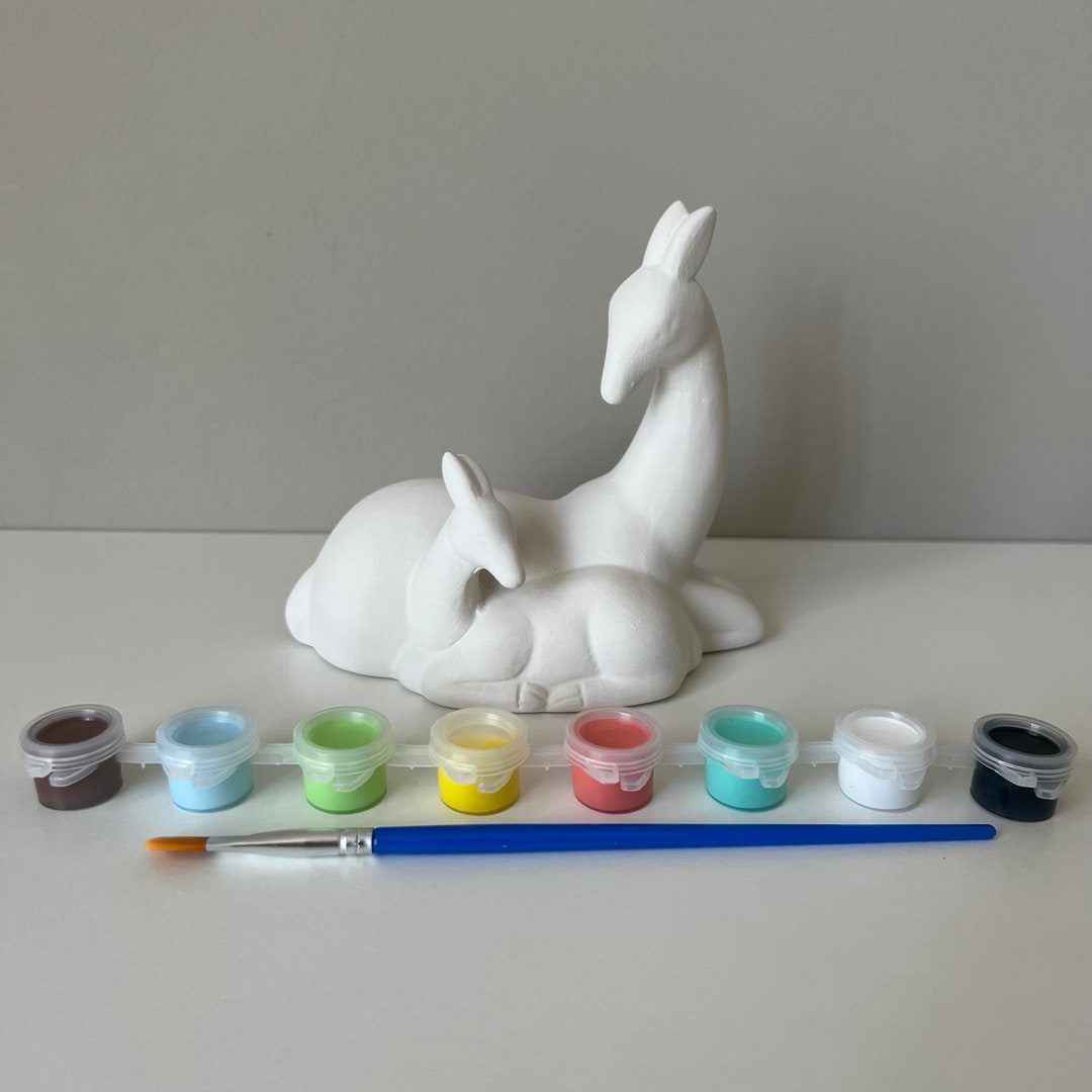 Momma and Baby Deer, Pottery Painting Kit, DIY Pottery Painting Kit ...