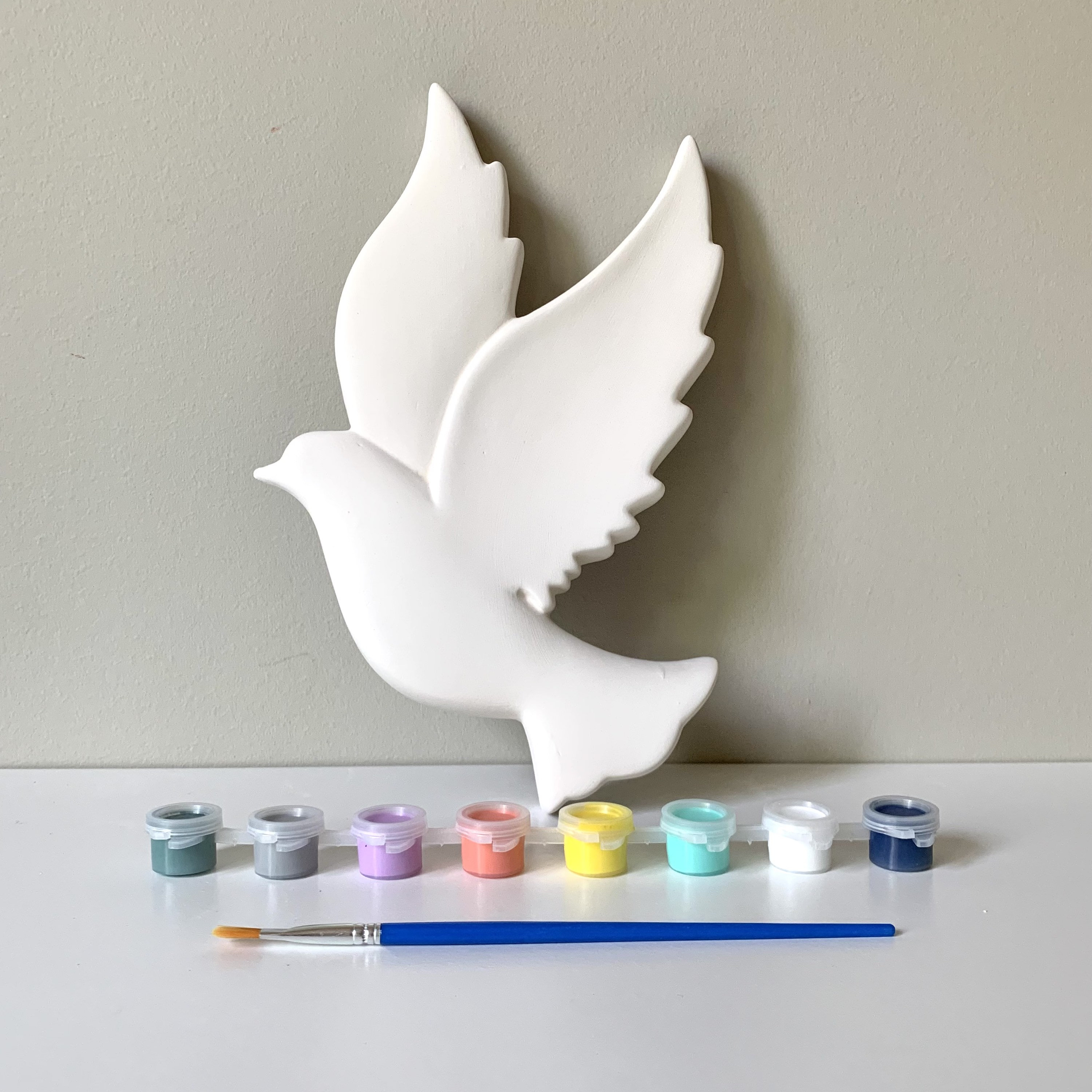 Dove Plaque Wall decor Ready to paint Pottery Kit DIY | Etsy