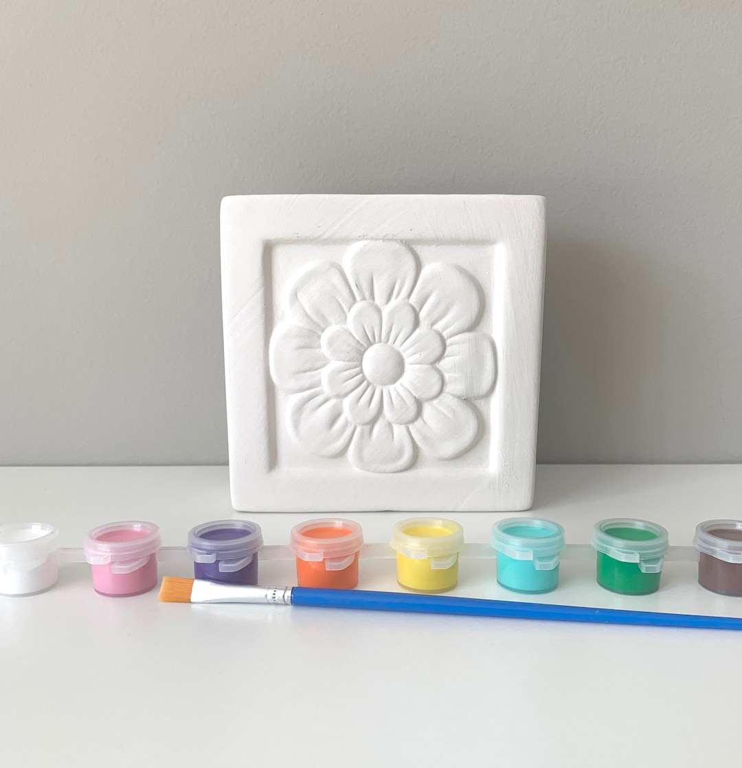 Flower Power Pottery Painting Kit, DIY Paint Kit, DIY Craft Kit, Flower ...