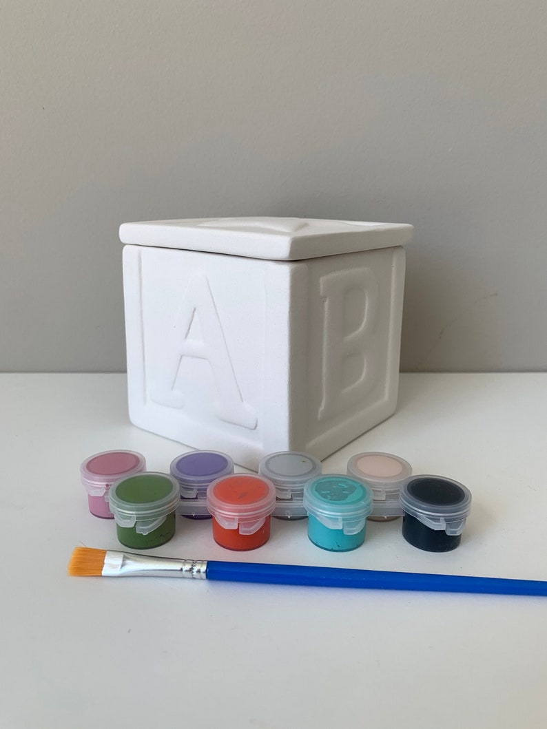 ABC Box DIY Nursery Room Decor at Home Pottery Painting Kit - Etsy
