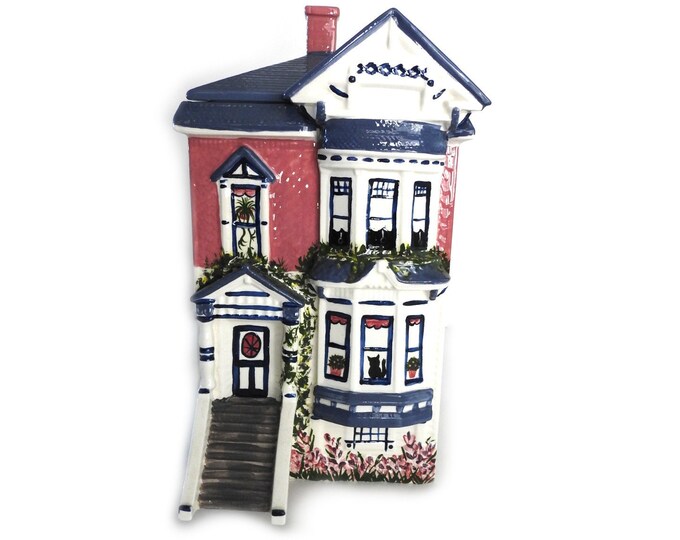 Vintage Victorian House Cookie Jar San Francisco Painted Lady Canister ...