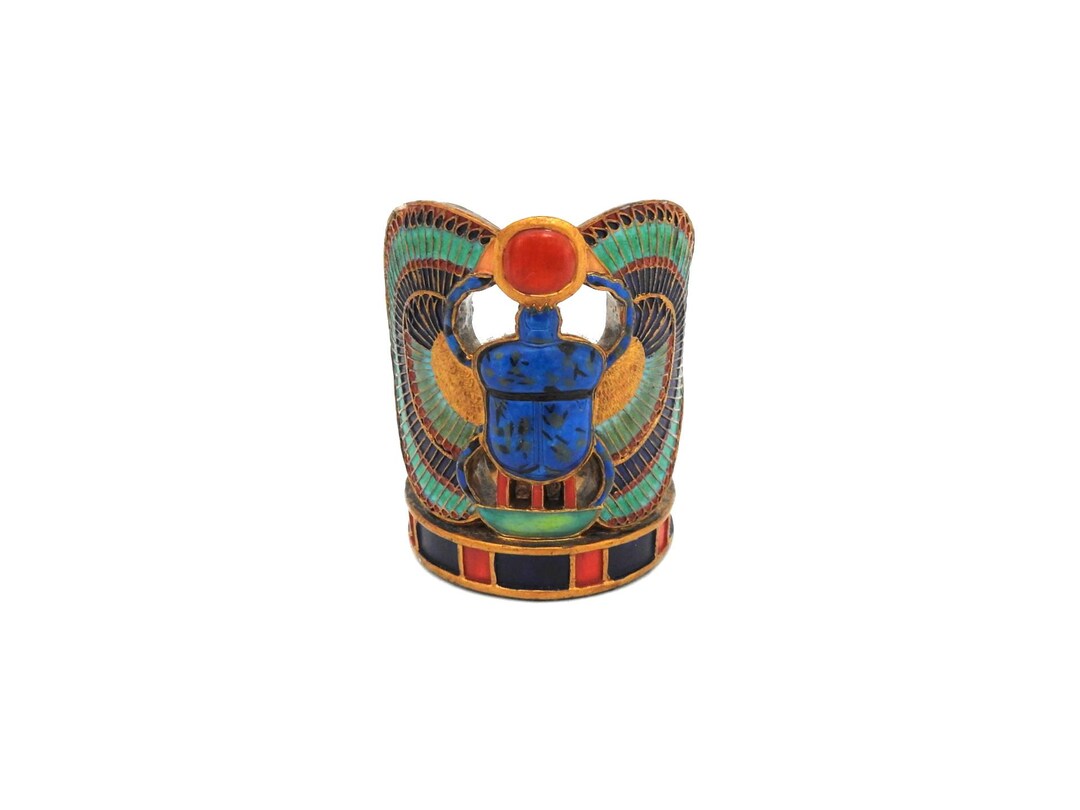 Vintage Votive Candle Holder Egyptian Scarab Beetle Summit Collection ...