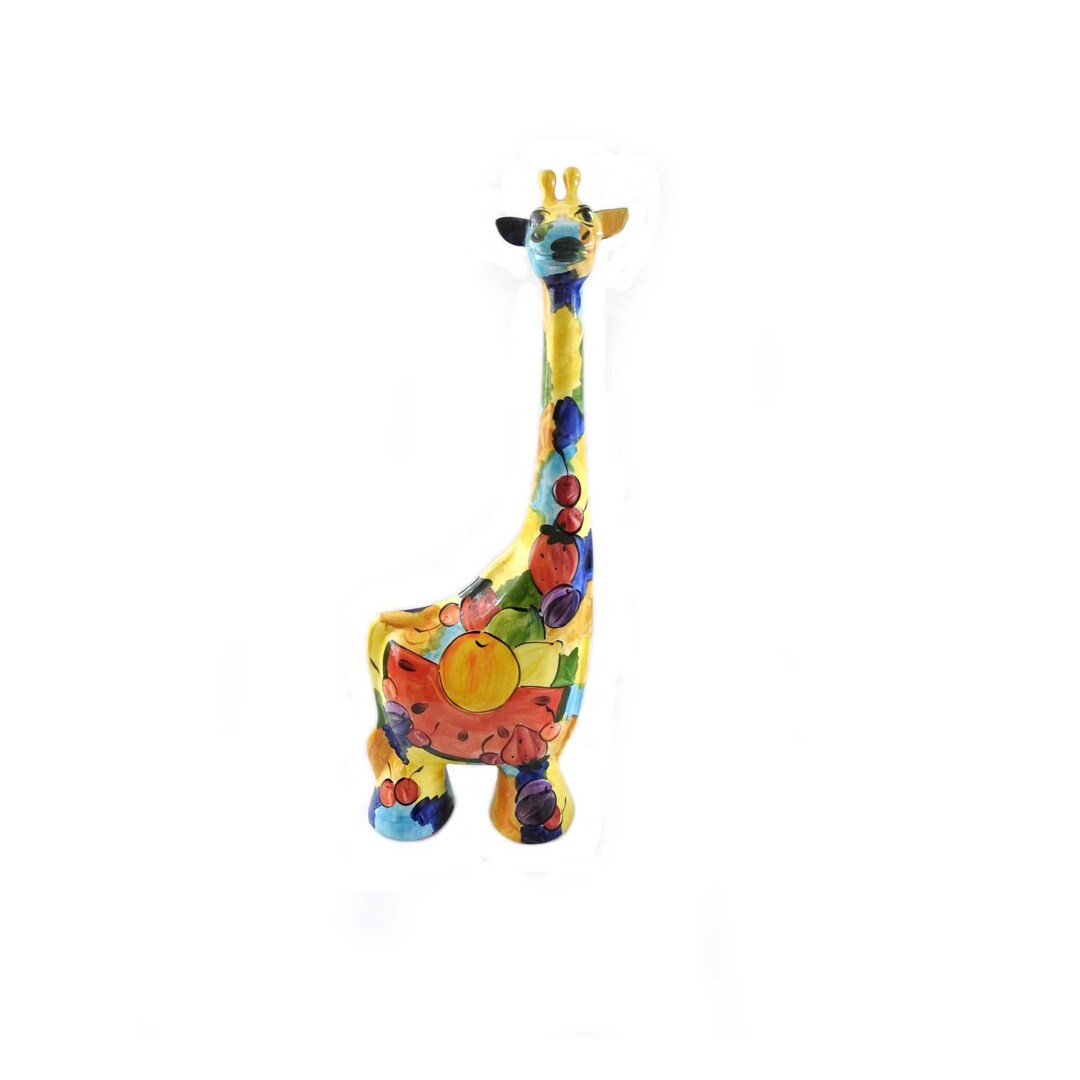 Vintage 1990 Anatoly Turov Ceramic Fruit Giraffe Statue Signed 25 Tall ...