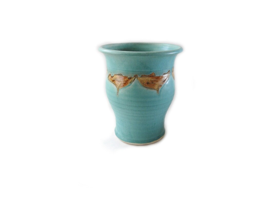 Vintage Mid Century Turquoise Blue Artisan Vase - Etsy
