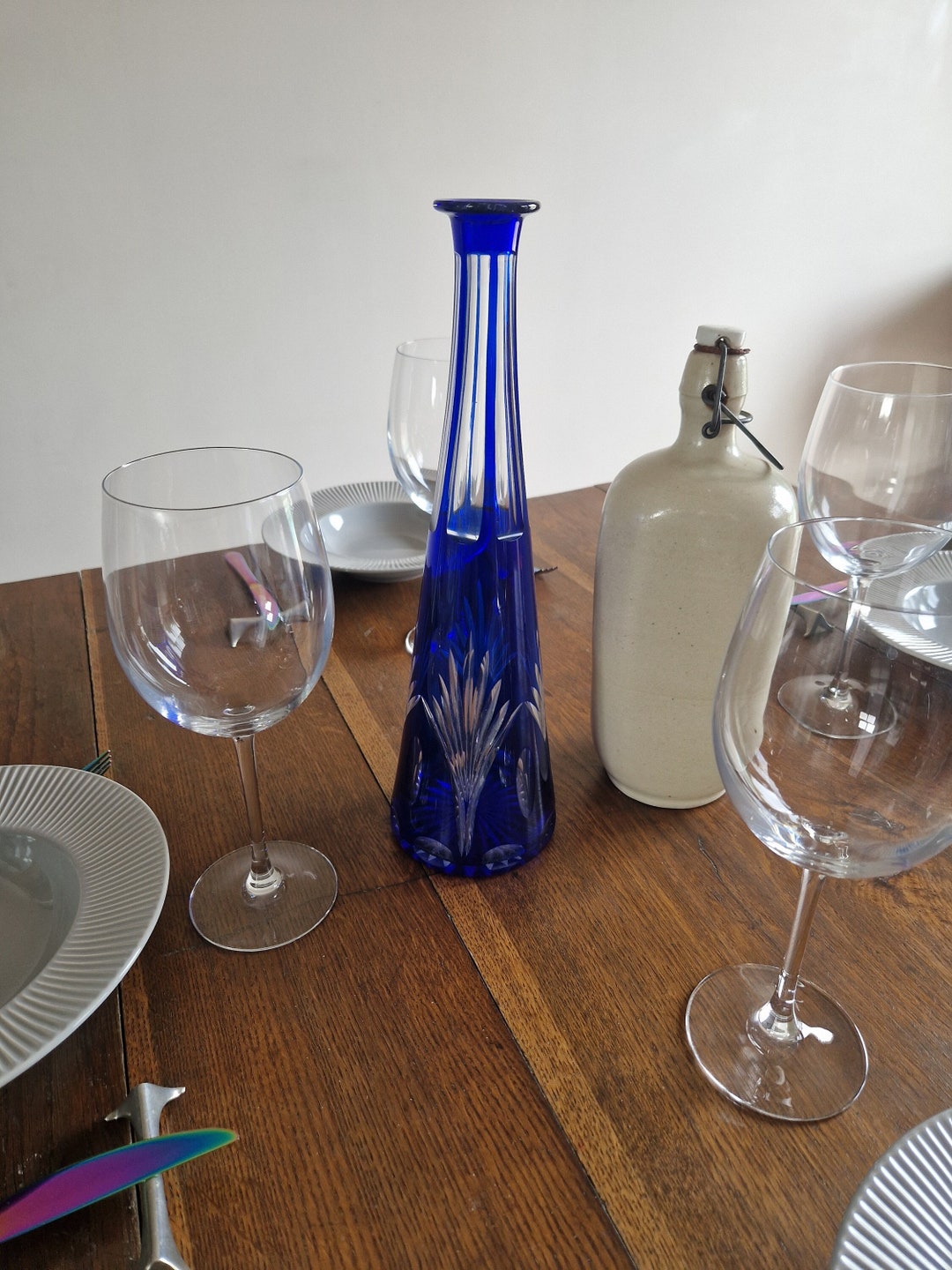 Soliflore Vase in Cobalt Blue Bohemian Crystal - Etsy