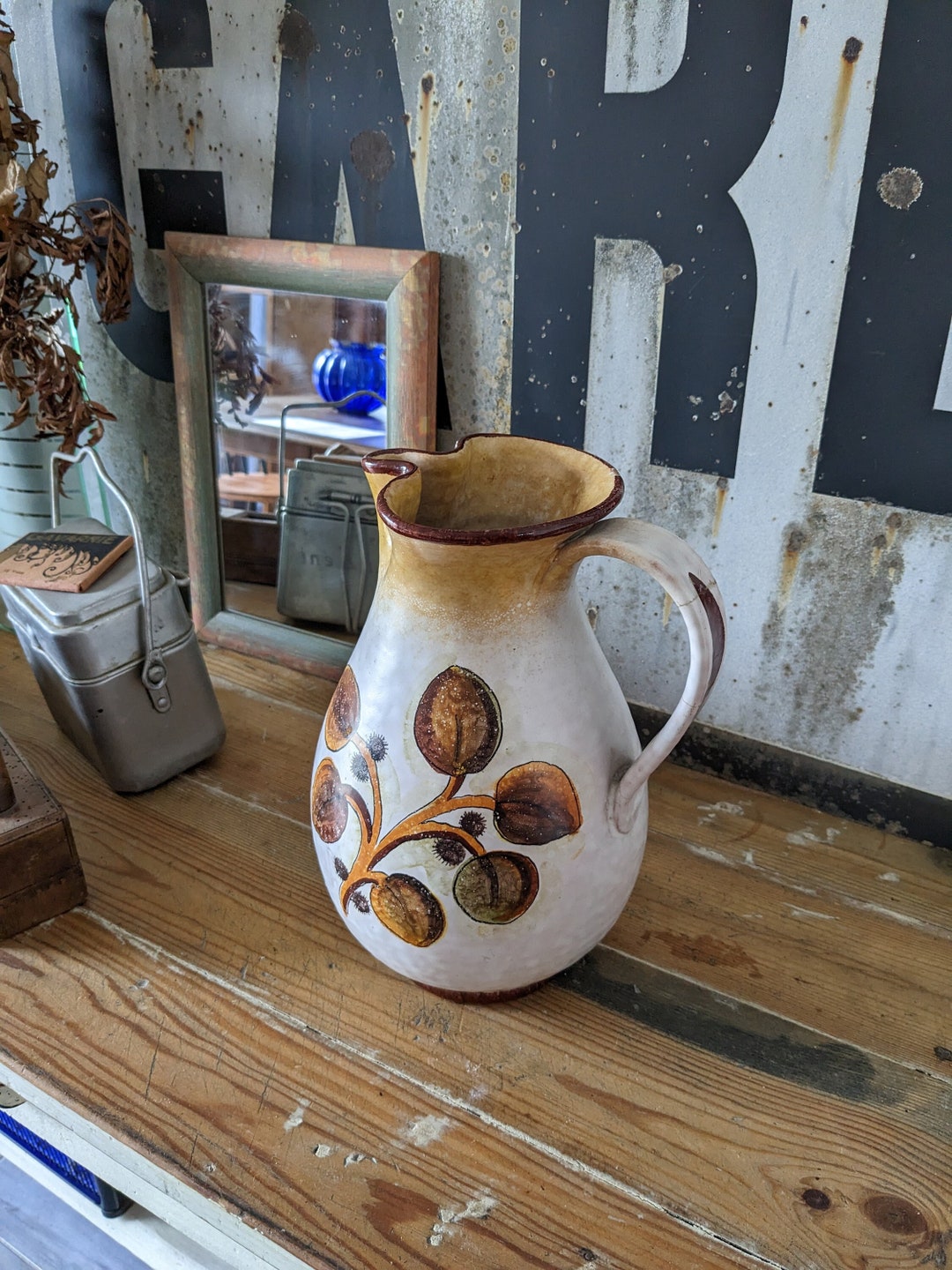 Antique Italian Ceramic Pitcher - Etsy
