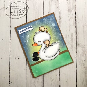 PNG Swan and Babies Digi Stamp, Mother's Day Coloring Page, Spring Kids ...