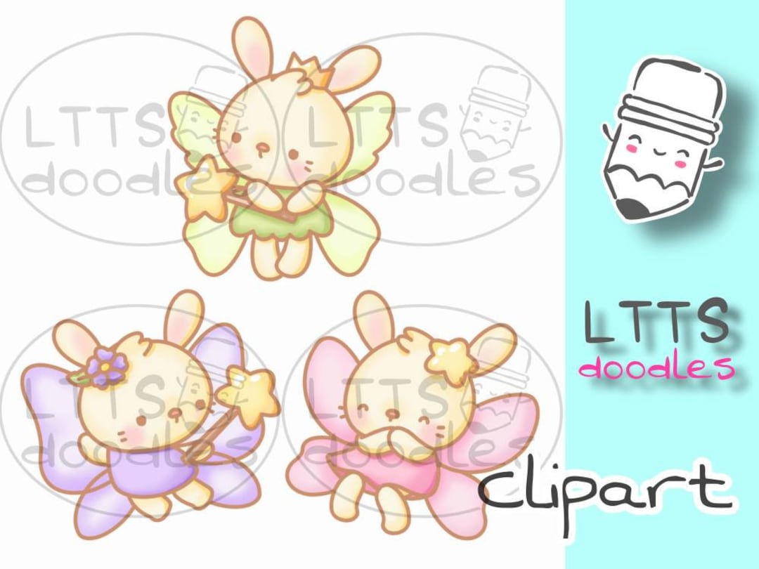 Clipart Bunny Fairies PNG Instant Download Image Spring - Etsy Canada