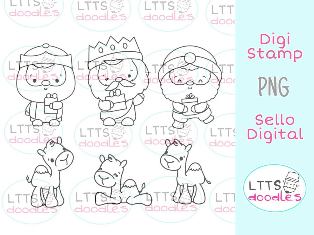 PNG Little Three Wise Men Digi Stamps, Christmas Digi Stamp, Jpg ...