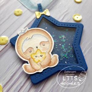 PNG Sloth Star Digi Stamp, Coloring Page, Kids Crafts, PNG Instant ...