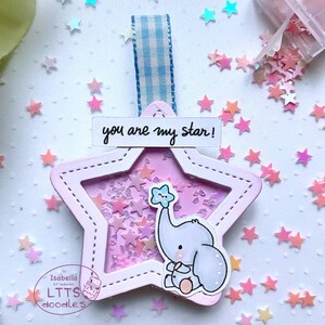 PNG Elephant Star Digi Stamp, Coloring Page, Kids Crafts, PNG Instant ...