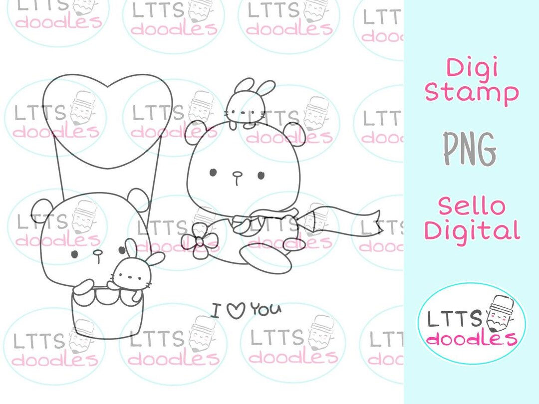 PNG Love is in the Air Digi Stamps, PNG Instant Download Image ...