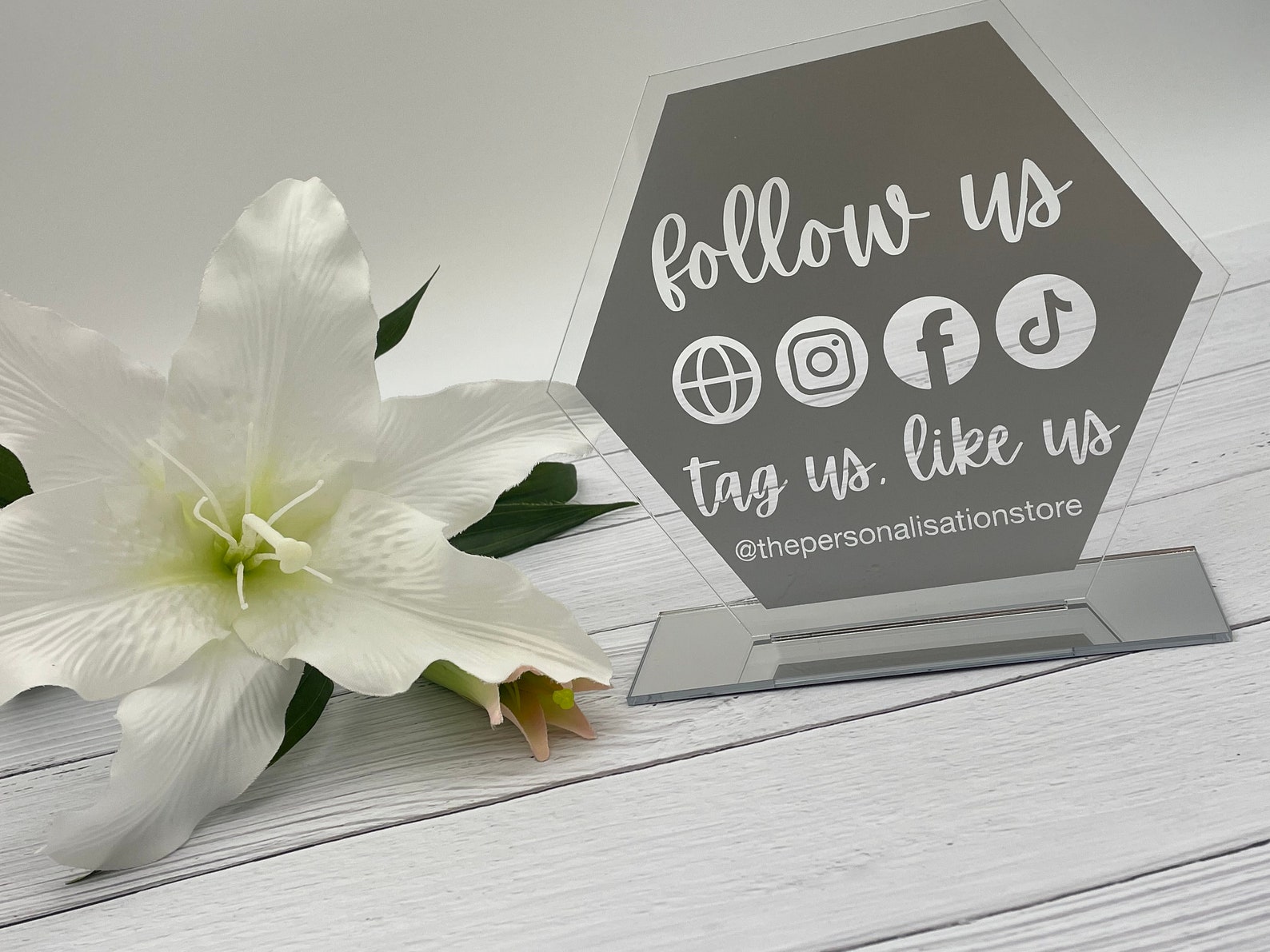 Personalised Acrylic Social Media Signs Small Business - Etsy UK