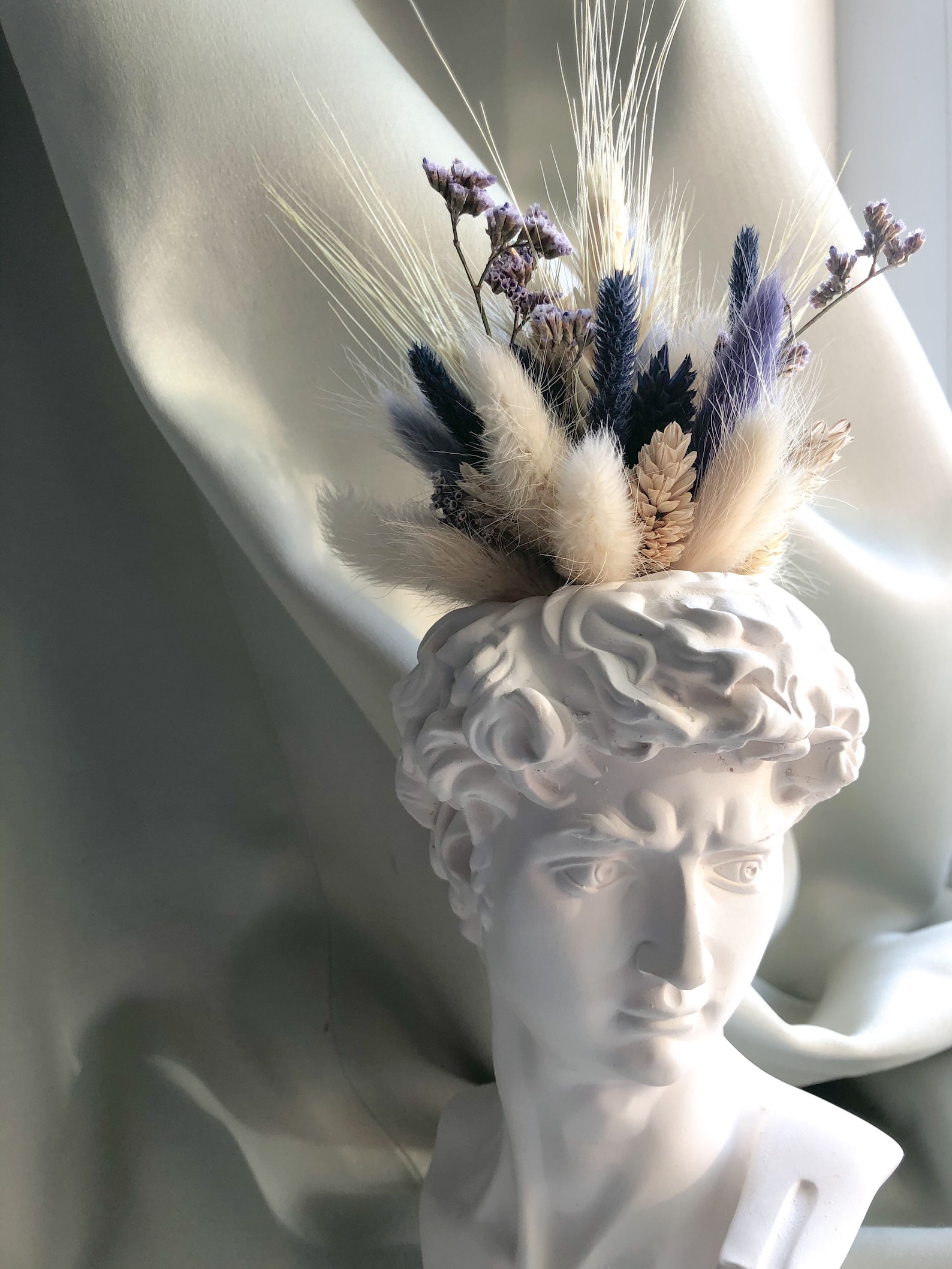 Head Vase With Bouquet Antique David Vase for Minimalist - Etsy