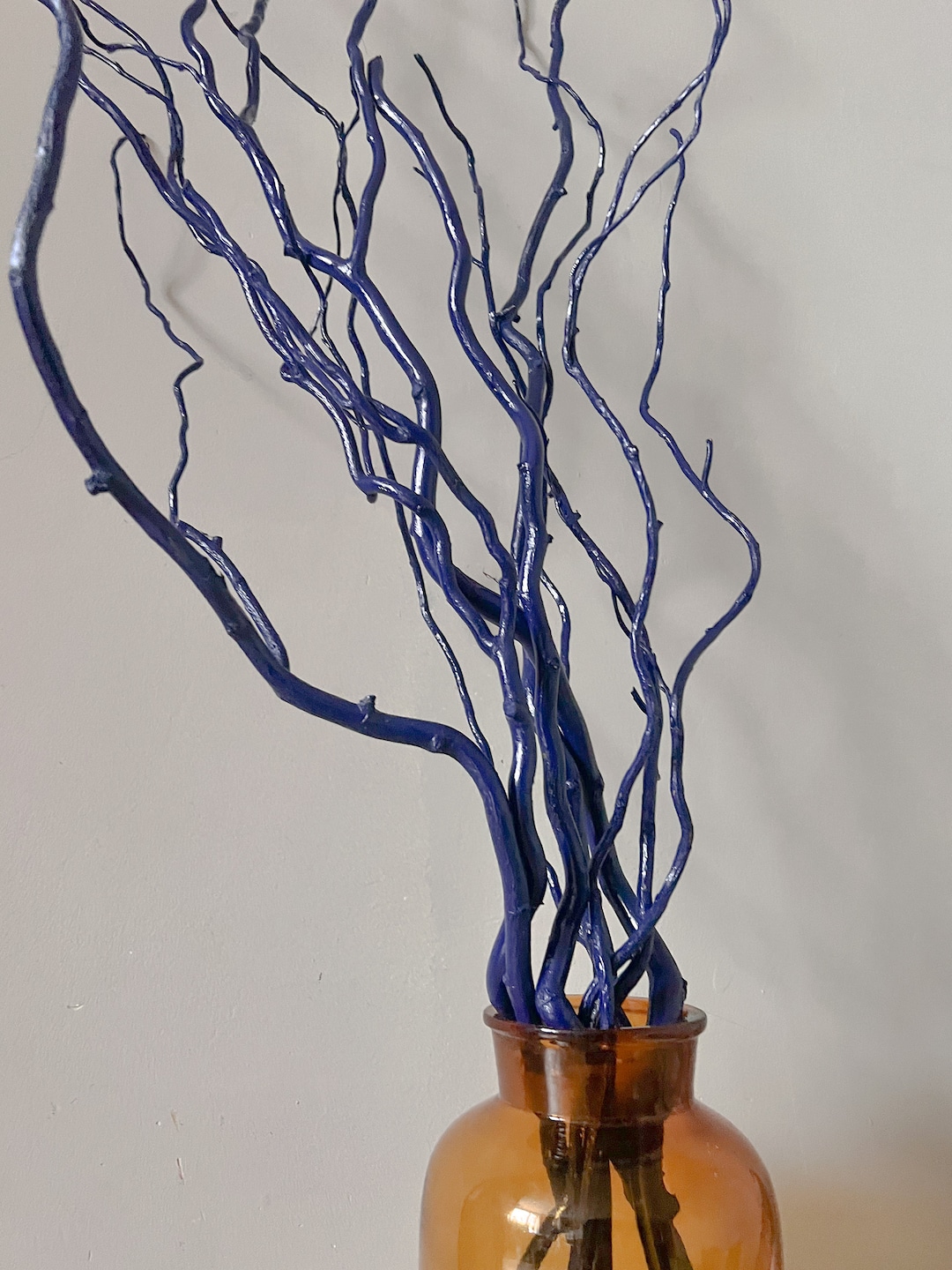 Dark Blue Curly Branches Bouquet Real Dried Branches Scandinavian Home ...