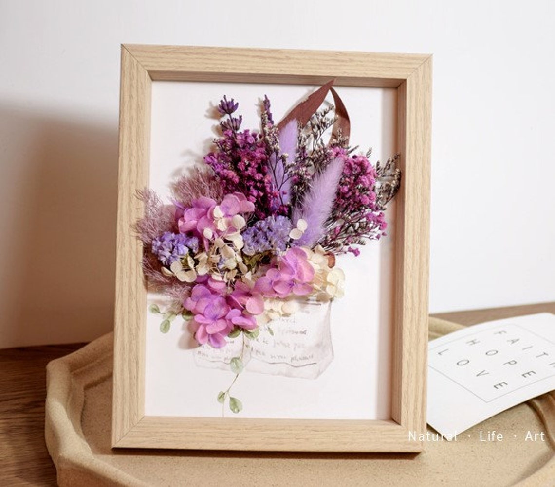 Dried Flowers DIY Photo Frame Dry Plant Handmade Craft Art - Etsy Canada