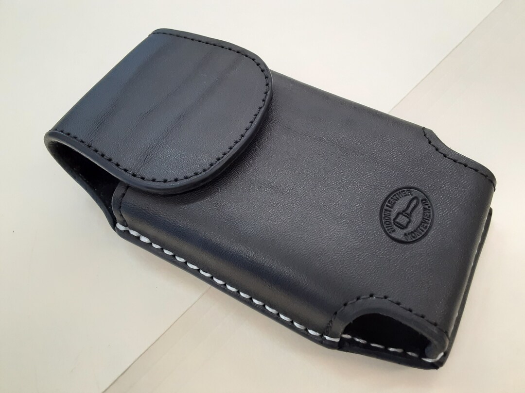 Custom Leather Phone Case | Black Holster for Belt | Various Closures ...
