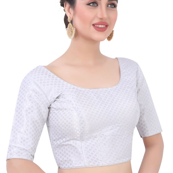 Silver Saree Blouse - Etsy
