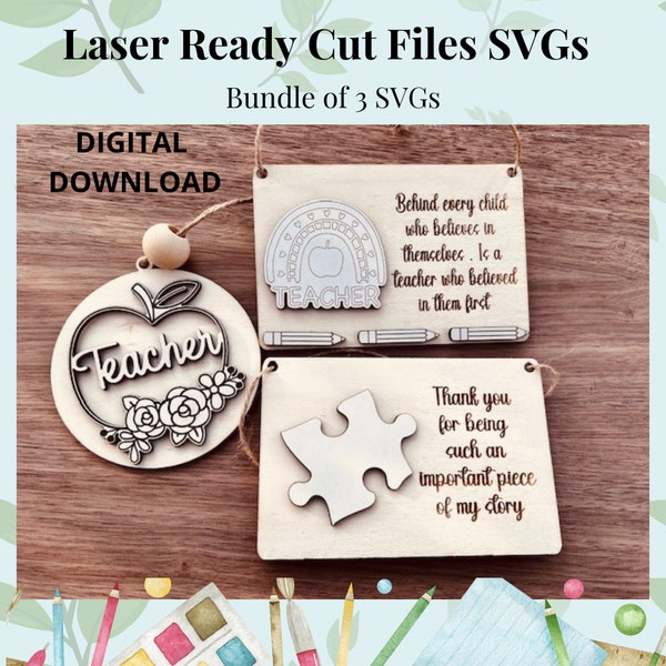 Glowforge Teacher Appreciation Svg Files - Etsy