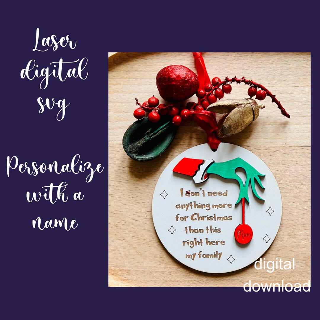 Christmas Laser,grinch Christmas Ornament,laser Cut Christmas,christmas ...