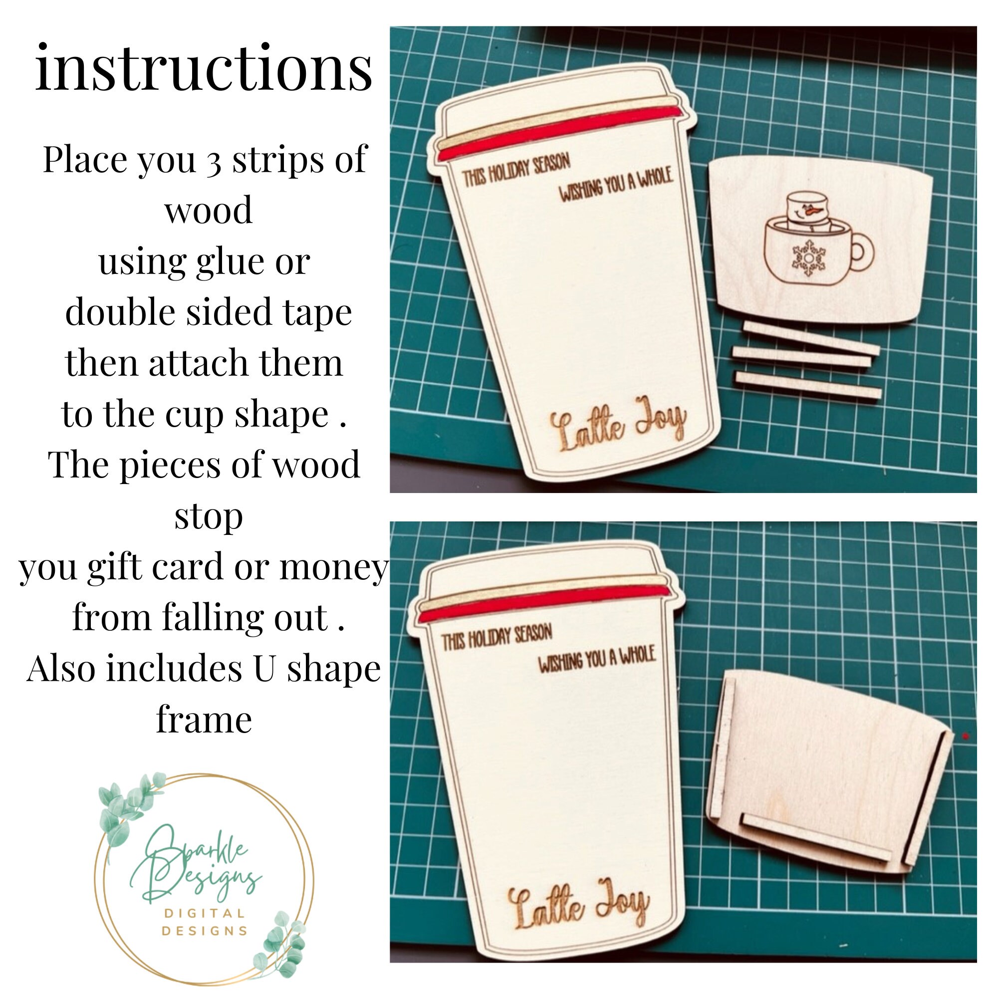 Wooden Coffee Gift Card Holder Glowforge Laser Cutting Files - Etsy