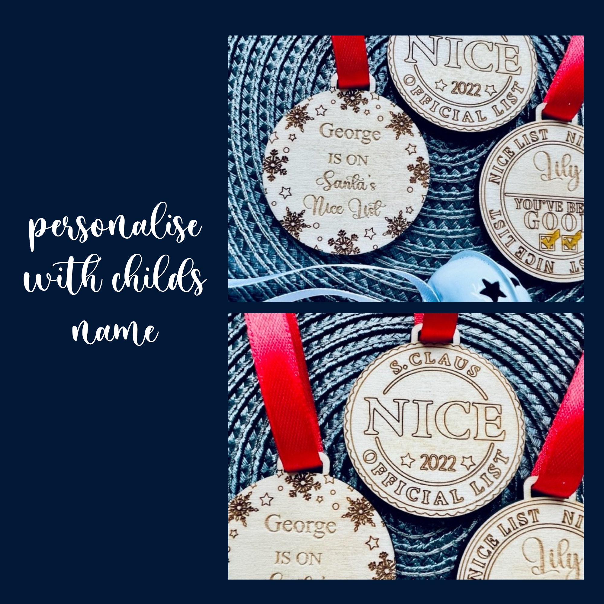 Santa Nice, Good Medal . Glowforge Laser Cutting Files SVG , Santa Nice ...