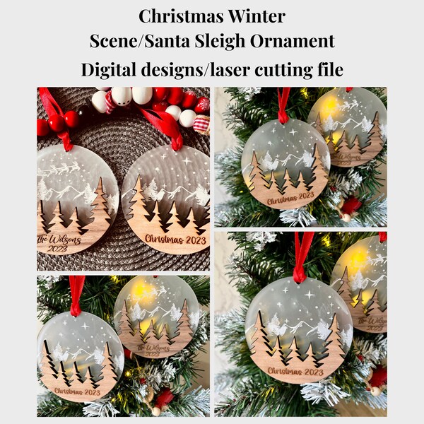 Winter Scene Laser Svg - Etsy