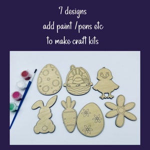Easter Craft Kit,easter Paint Color Kit,glowforge Cut File,easter Laser ...