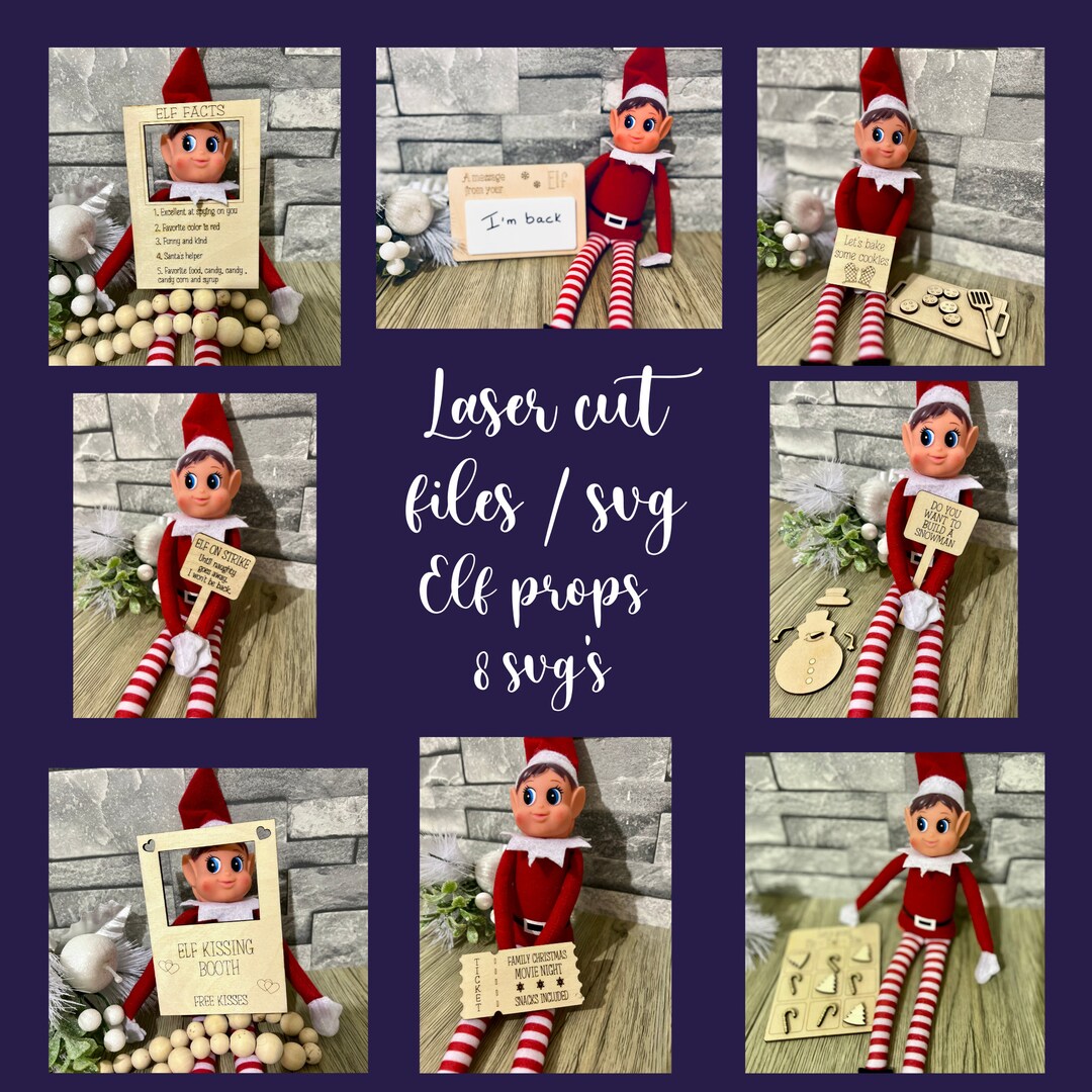 Elf Props Svg,elf Message Board,elf Laser Cut File, Glowforge Cut File ...